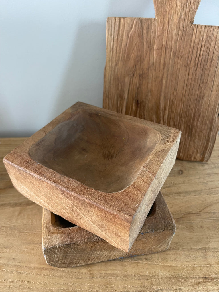 Teak Wooden Square Bowl – Northampton-nz