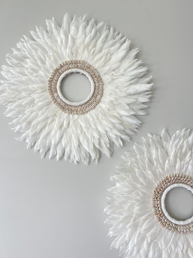 White Feather and Shell Wall Decor – Northampton-nz